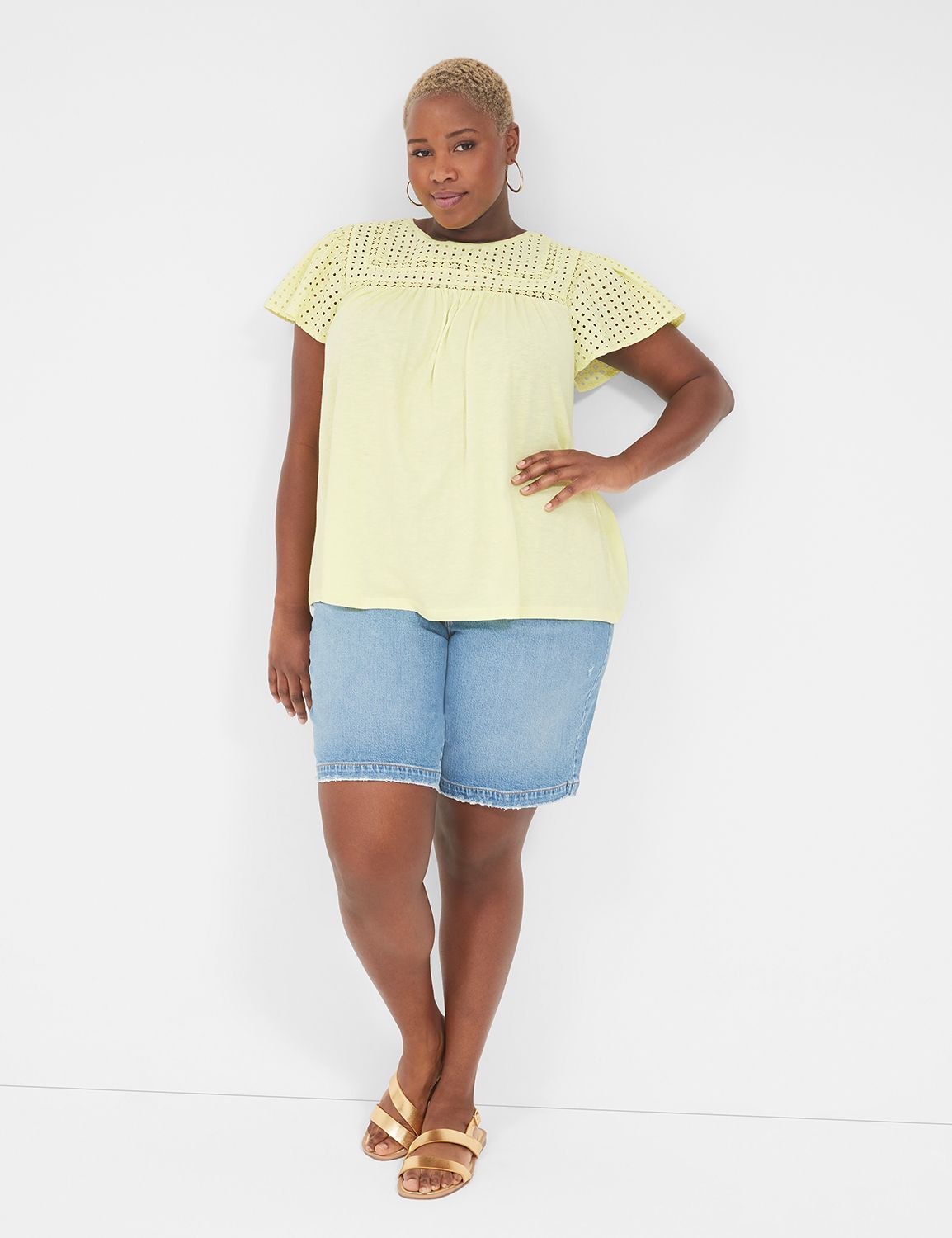 Moderate Swing Short Flutter Sleeve | LaneBryant