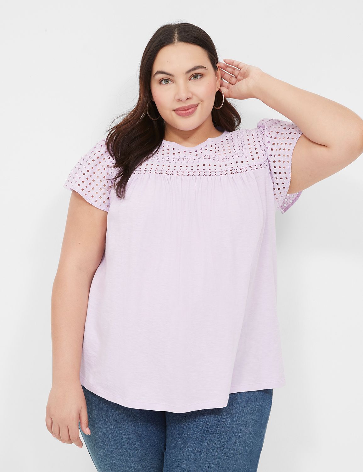 Moderate Swing Short Flutter Sleeve | LaneBryant