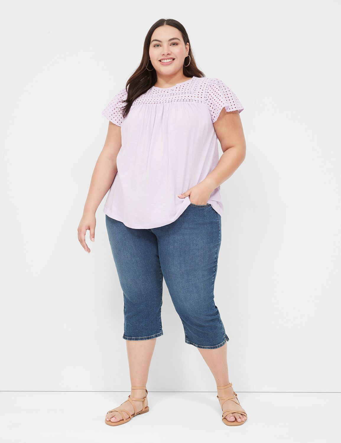 Moderate Swing Short Flutter Sleeve | LaneBryant