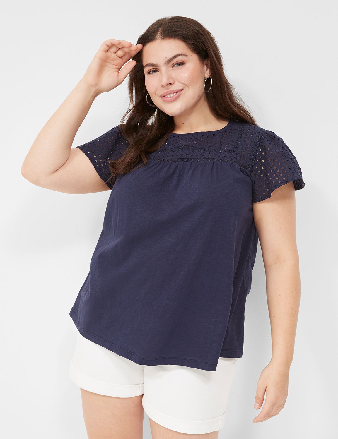 Moderate Swing Short Flutter Sleeve | LaneBryant