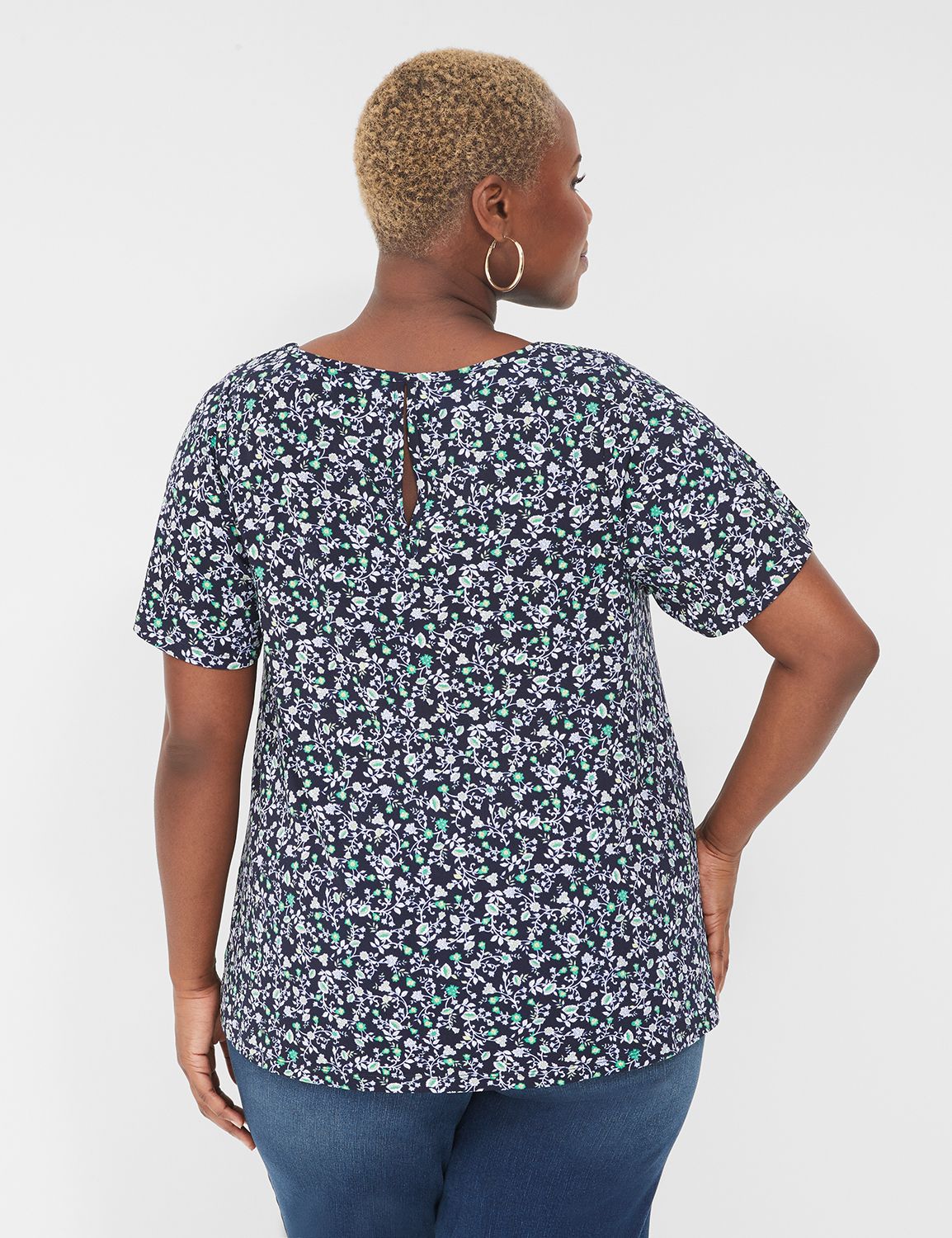 Swing Short Flutter Sleeve Smocked | LaneBryant