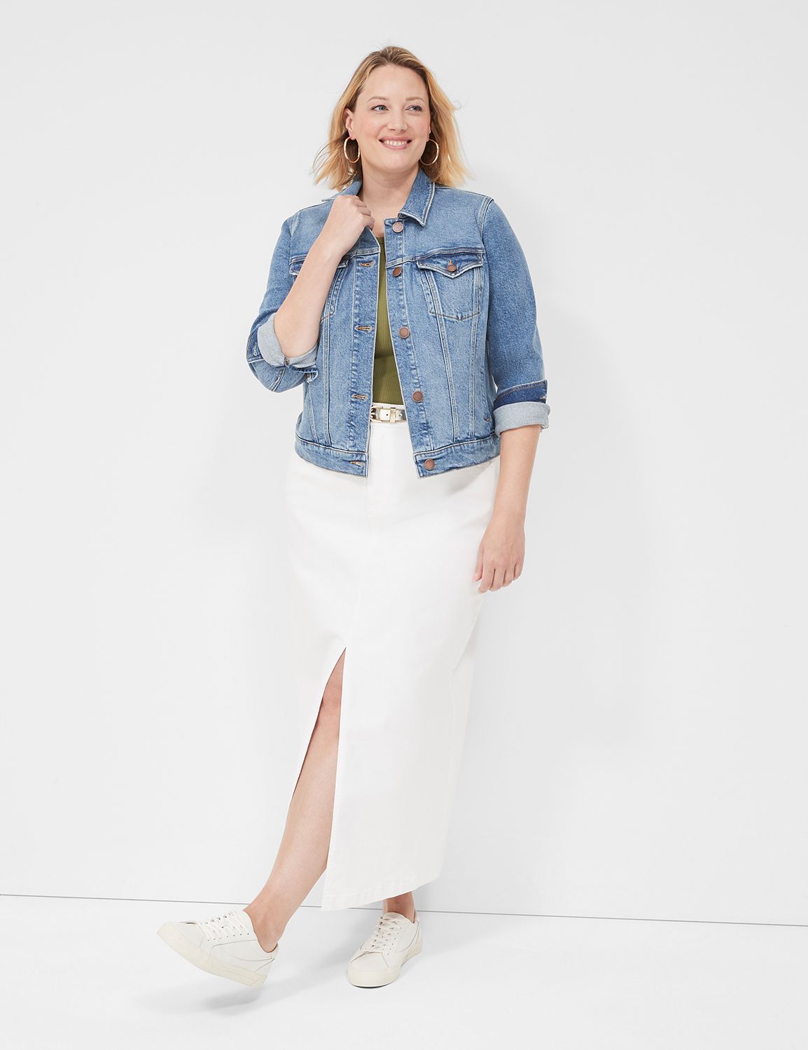 DENIM CORE JACKET - MEDIUM DENIM WA | LaneBryant