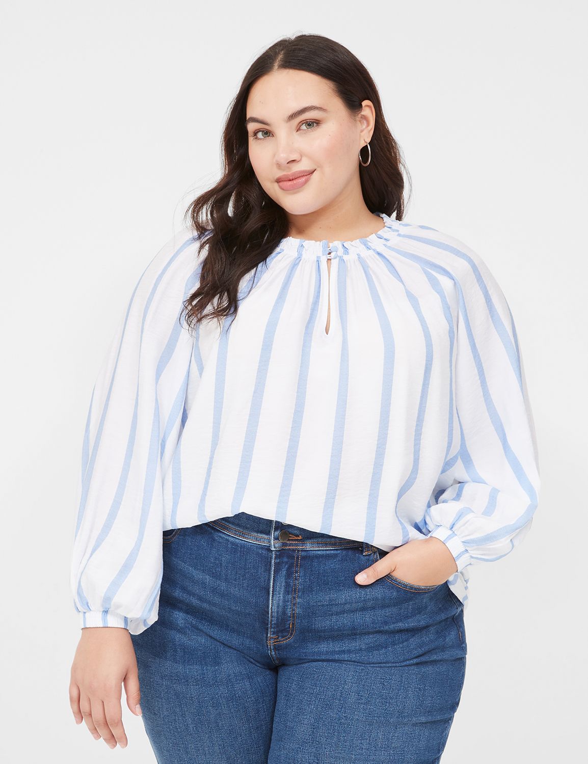 Swing Bracelet Sleeve Split Neck Po | LaneBryant