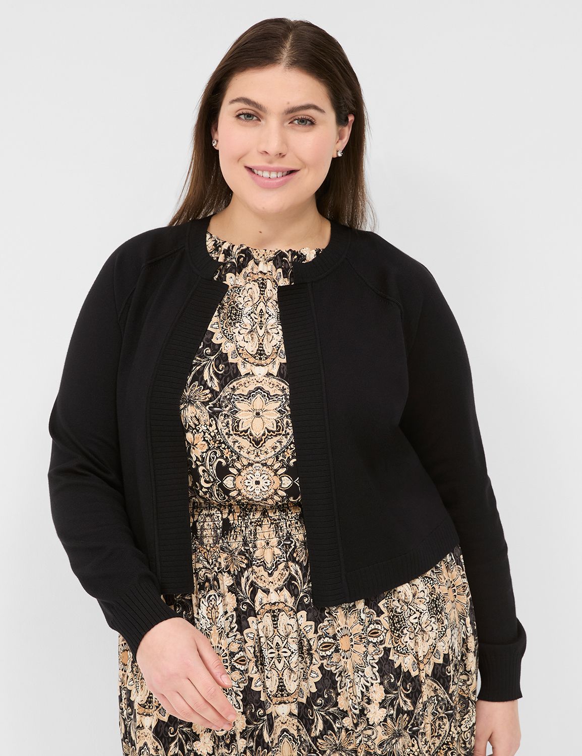 Classic Long Sleeve Open Front Shru | LaneBryant