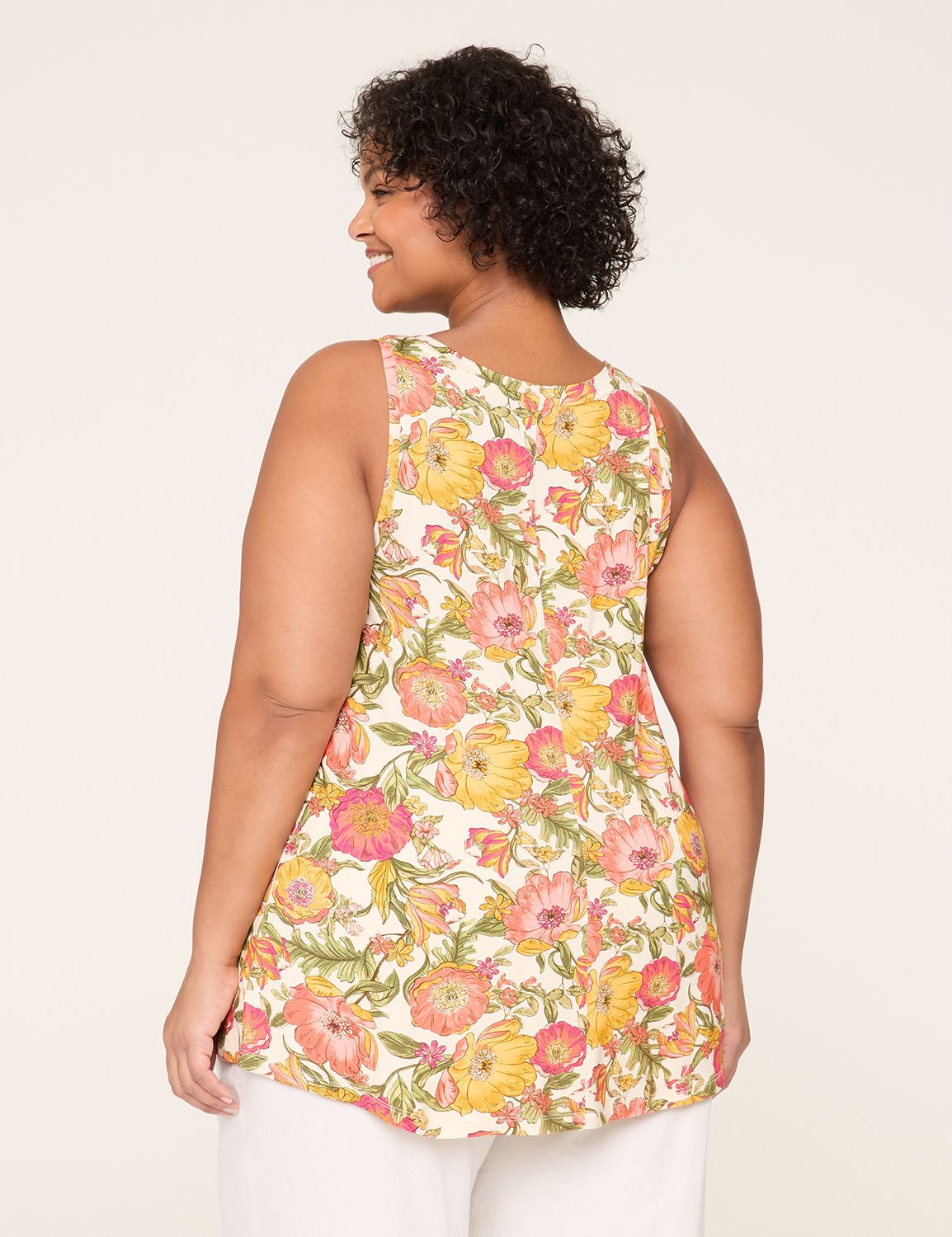 Casual Sleeveless V-Neck Swing Tank | LaneBryant