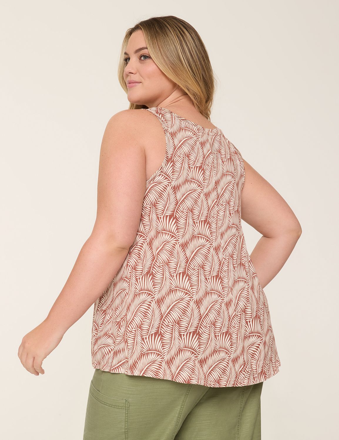 Casual Sleeveless V-Neck Swing Tank | LaneBryant