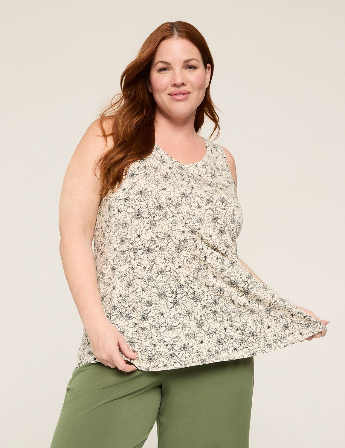 Casual Sleeveless V-Neck Swing Tank | LaneBryant