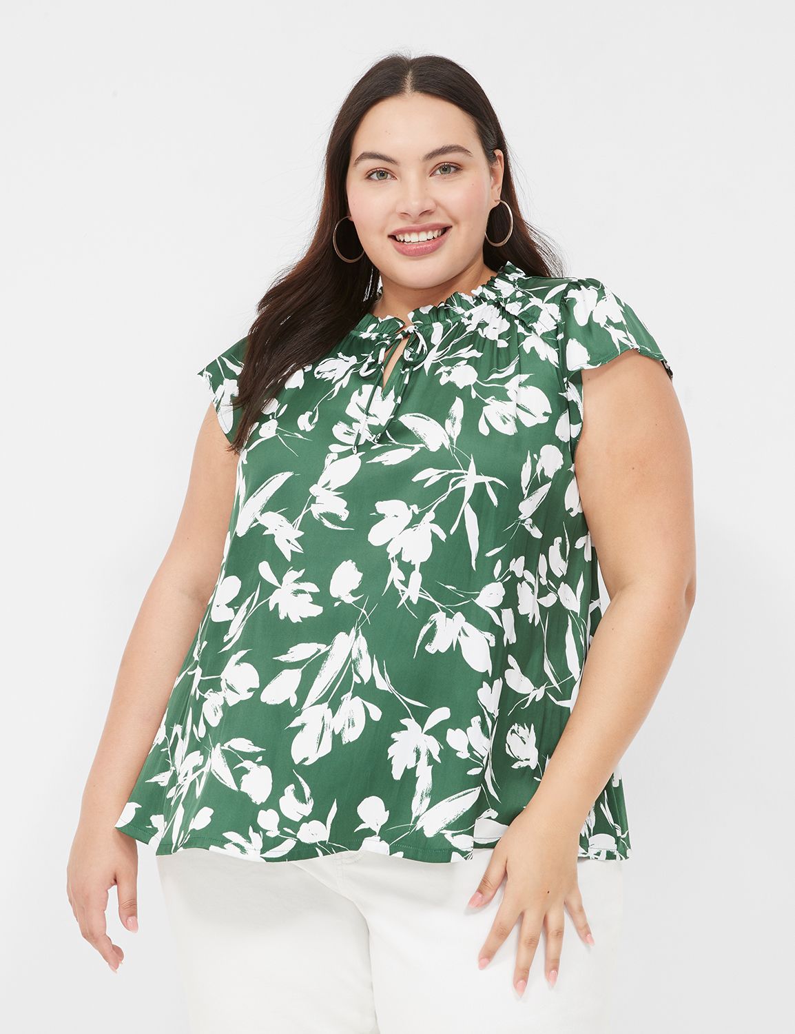 Classic Cap Flutter Sleeve Zen Neck | LaneBryant