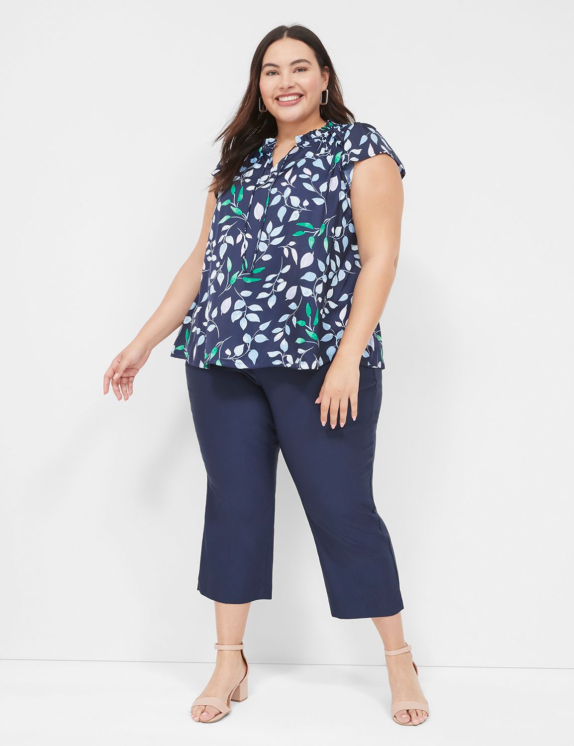 Classic Cap Flutter Sleeve Zen Neck | LaneBryant