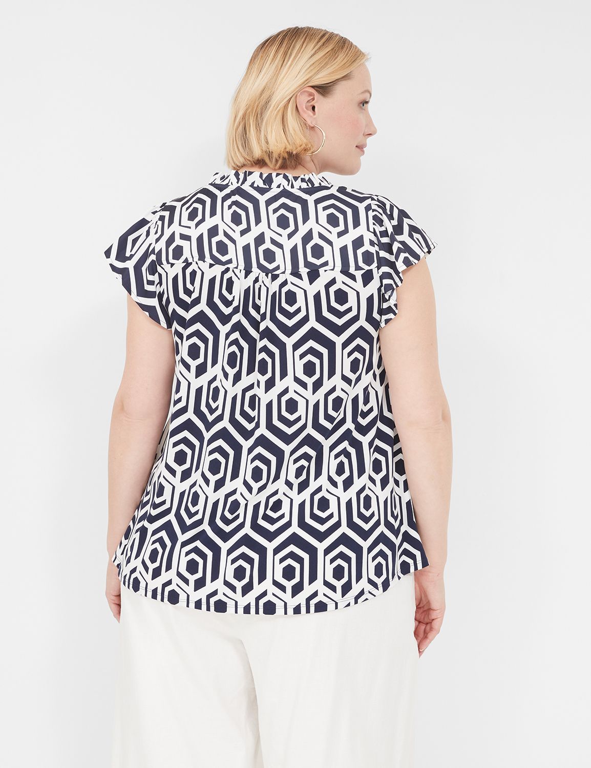 Classic Cap Flutter Sleeve Zen Neck | LaneBryant