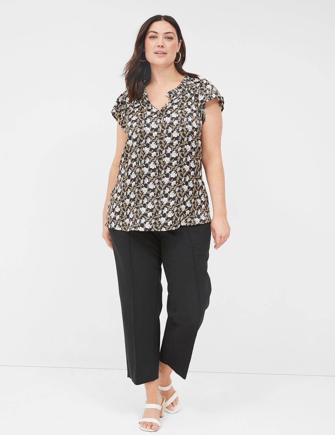 Classic Cap Flutter Sleeve Zen Neck | LaneBryant