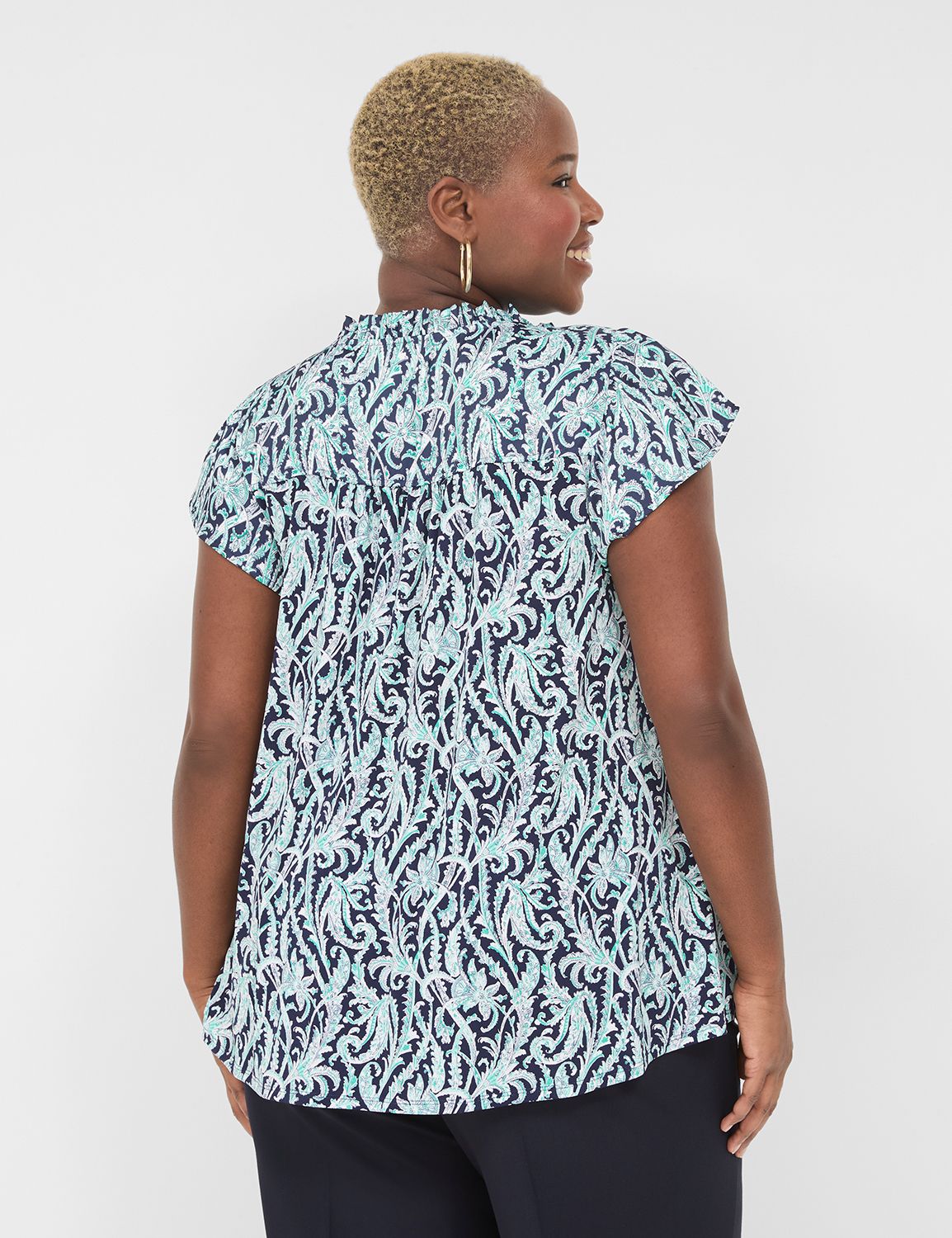 Classic Cap Flutter Sleeve Zen Neck | LaneBryant