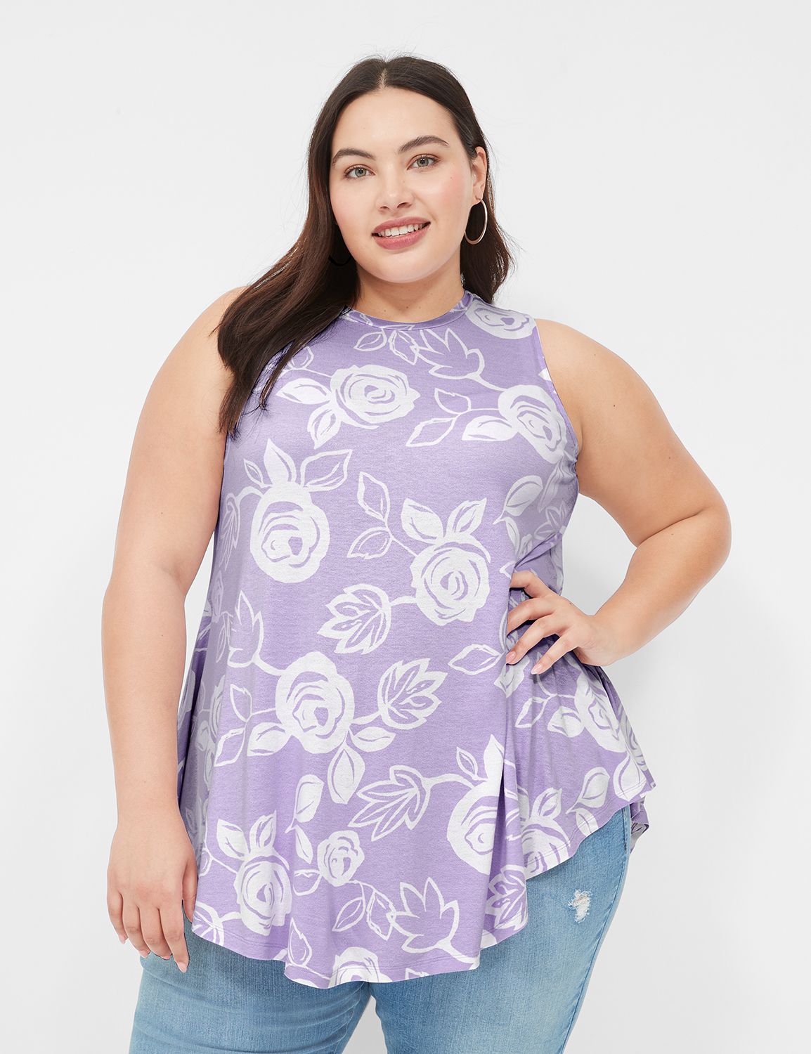 Casual Sleeveless High Neck Max Swi | LaneBryant