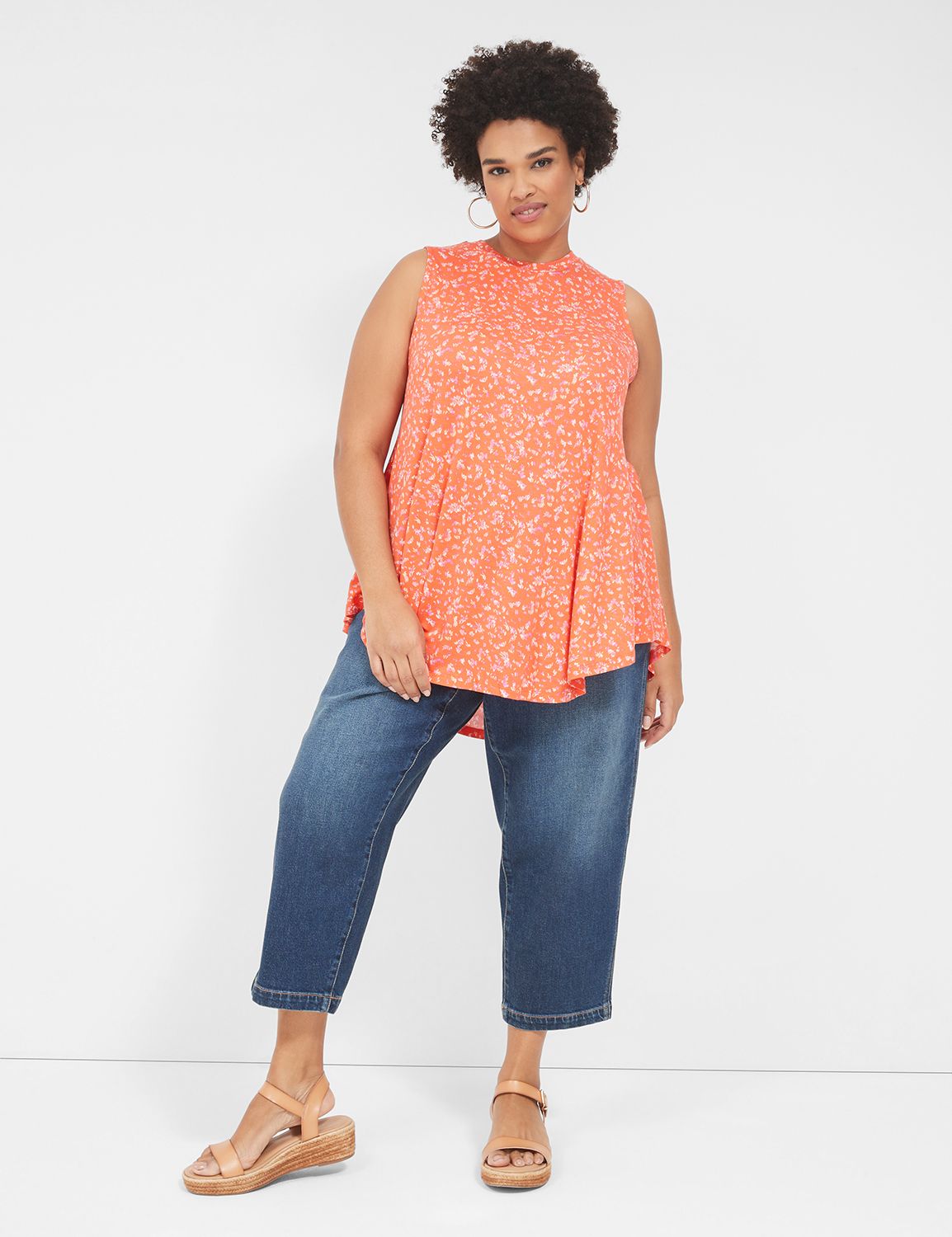 Max Swing Sleeveless High-Neck Tunic | LaneBryant
