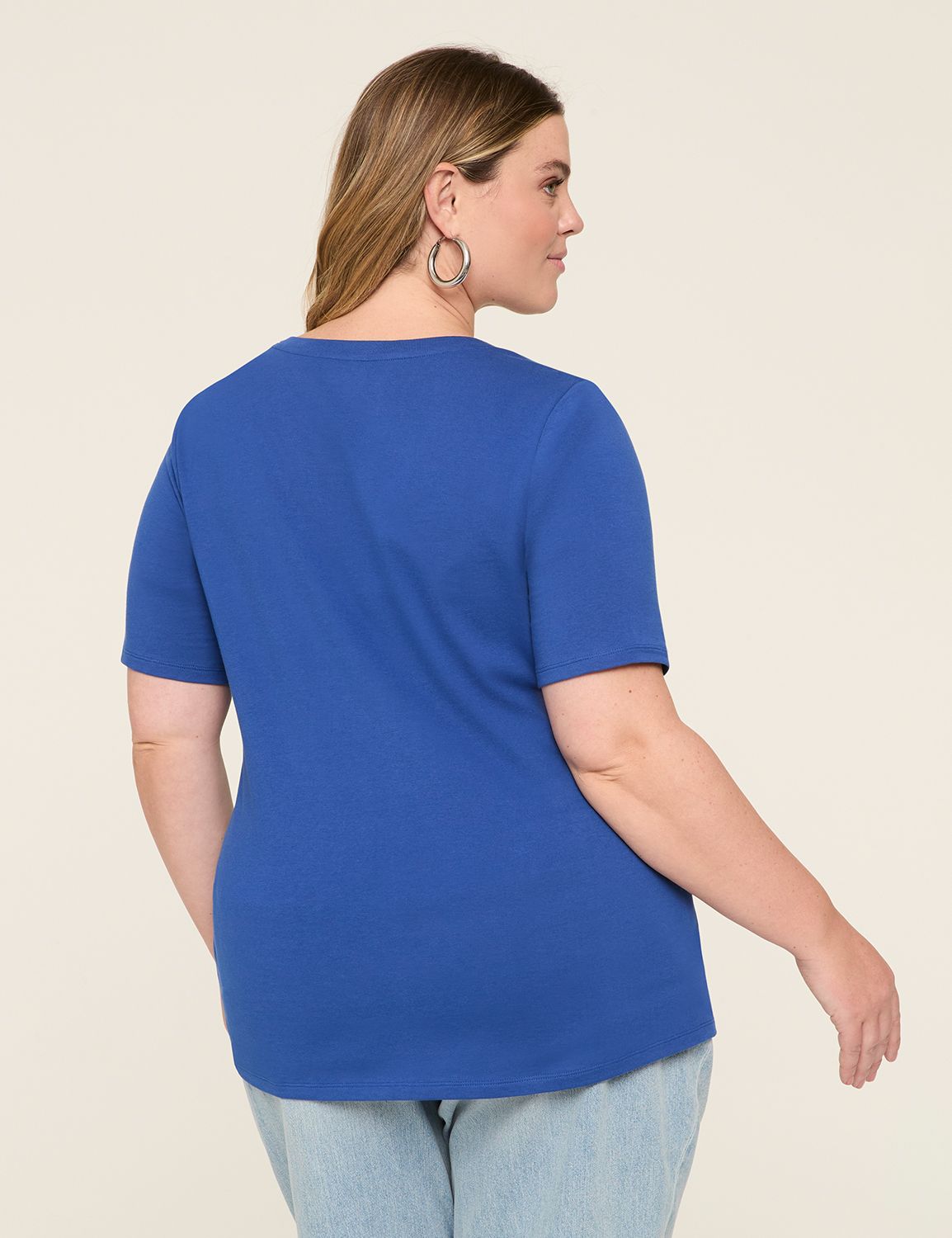 Classic Perfect Sleeve V Neck Tee S | LaneBryant