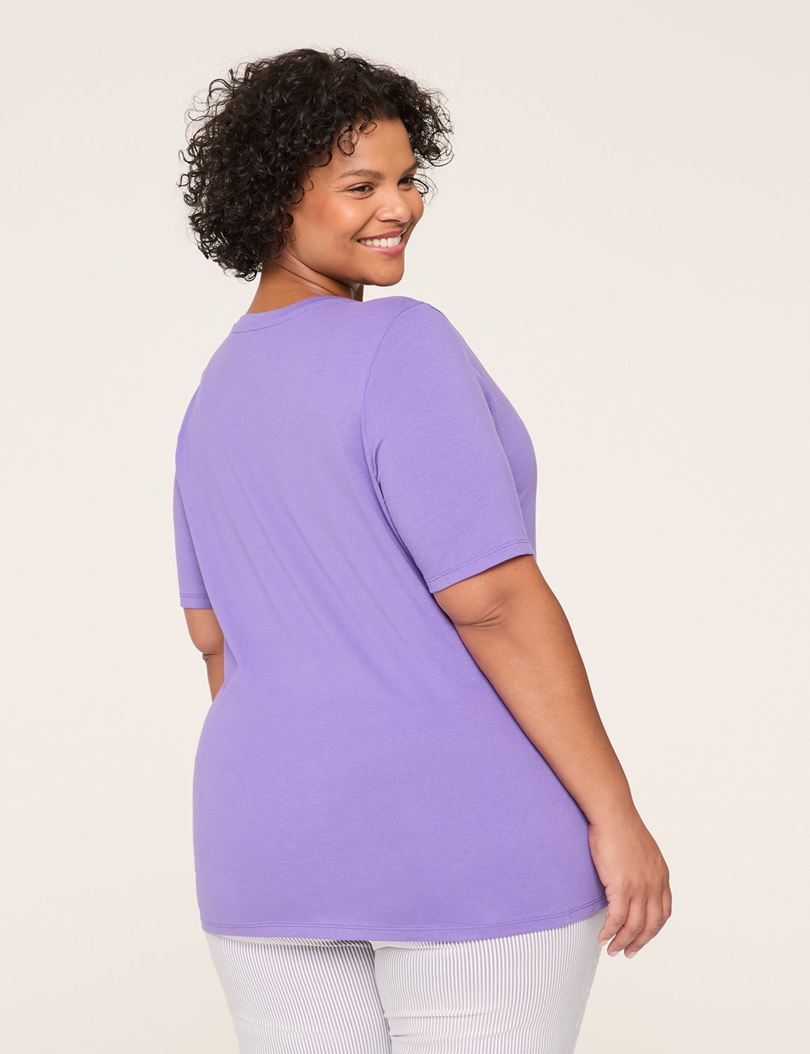 Classic Perfect Sleeve V Neck Tee S | LaneBryant