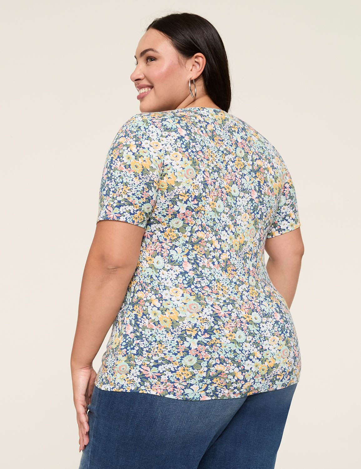 Classic Perfect Sleeve V Neck Tee S | LaneBryant
