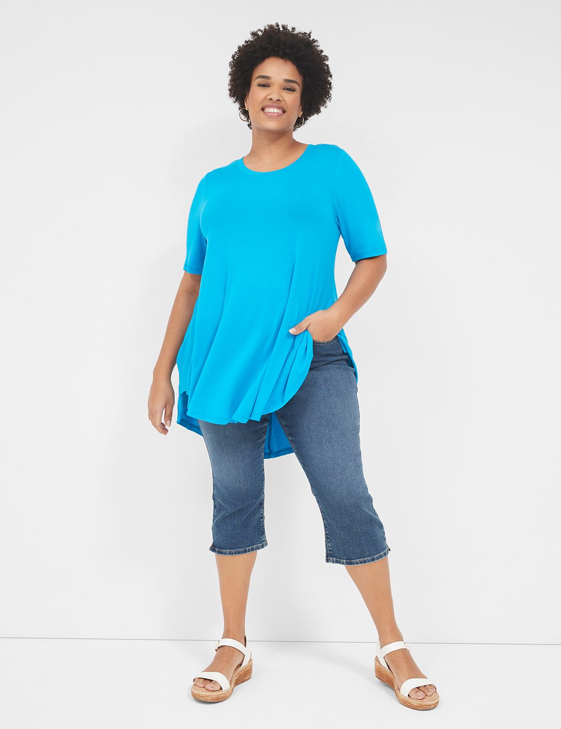 WV Perfect Sleeve Crew Neck Max Swi | LaneBryant