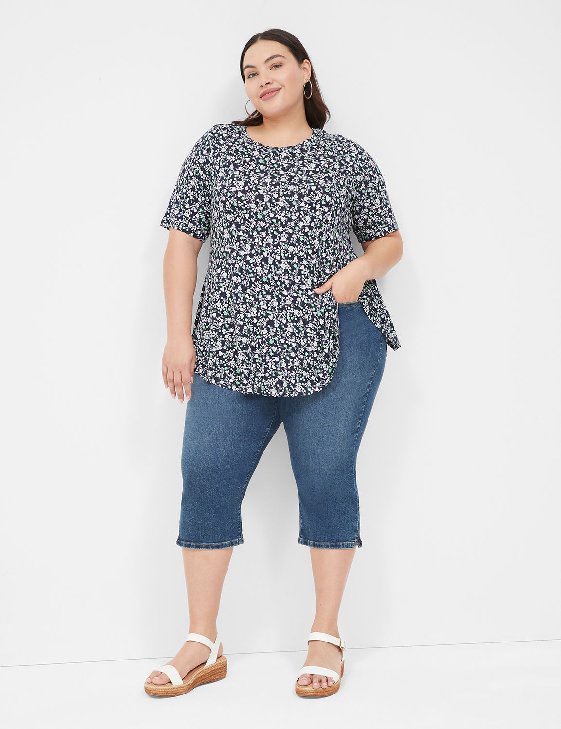 WV Perfect Sleeve Crew Neck Max Swi | LaneBryant