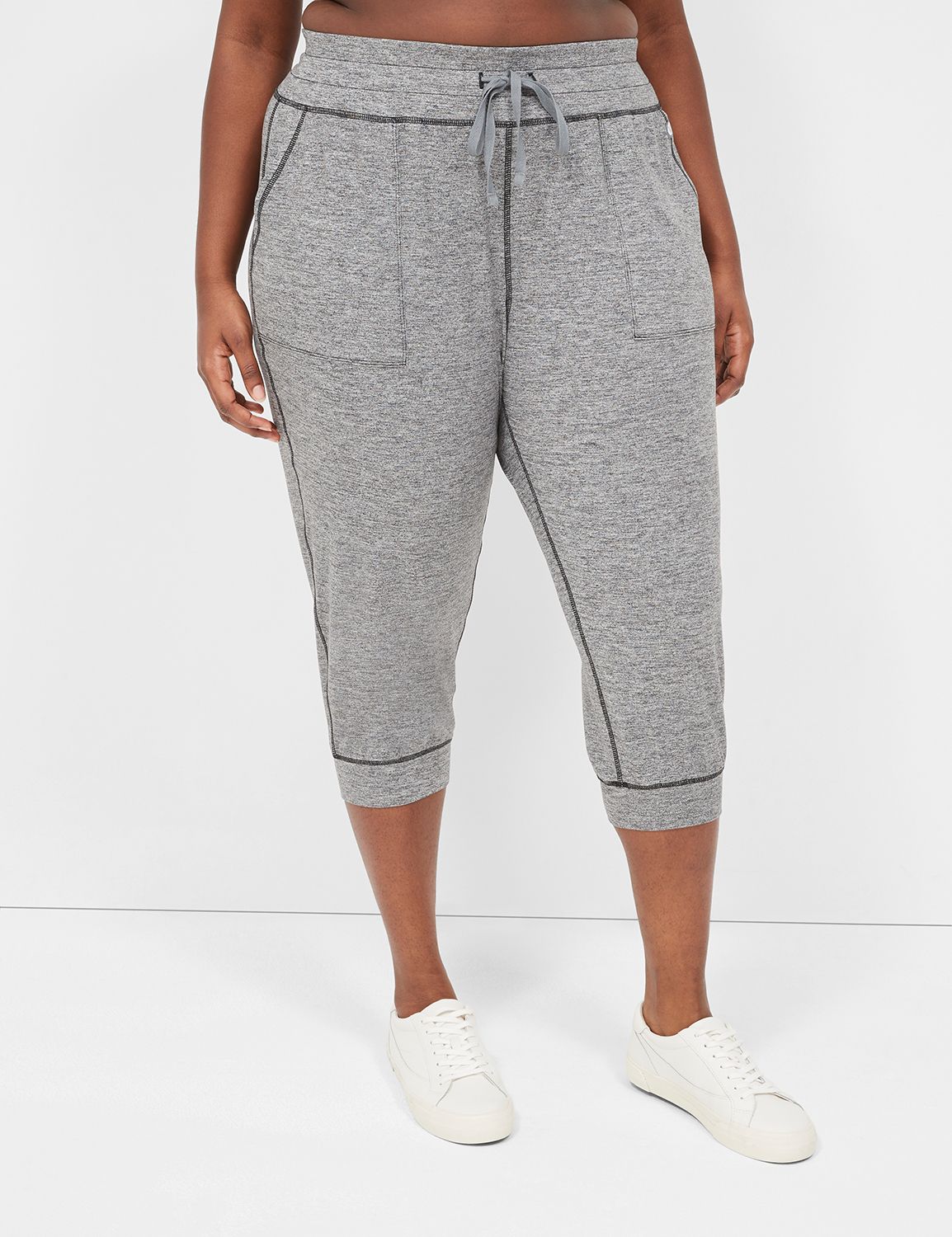 LIVI Recycled LIVI Soft Marl Capri Jogger | LaneBryant