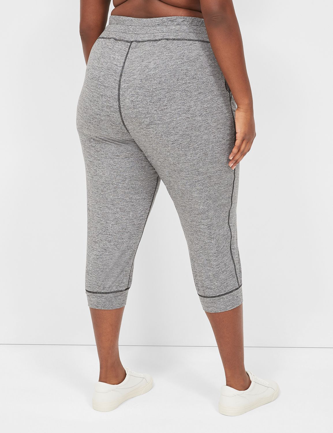 LIVI Mid Rise Livi Soft Marl Capri | LaneBryant