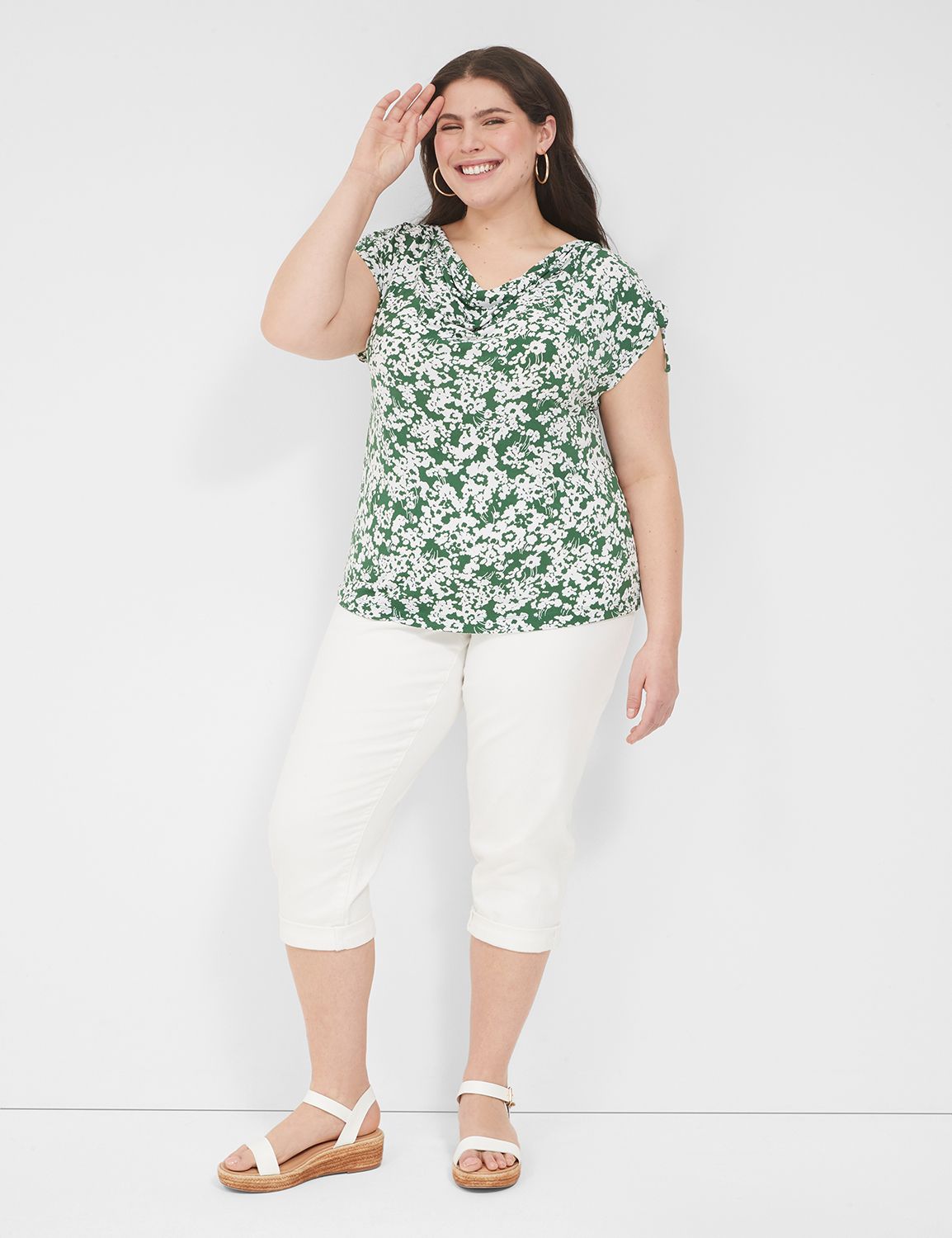 Classic Drawcord Cap Sleeve Drape N | LaneBryant