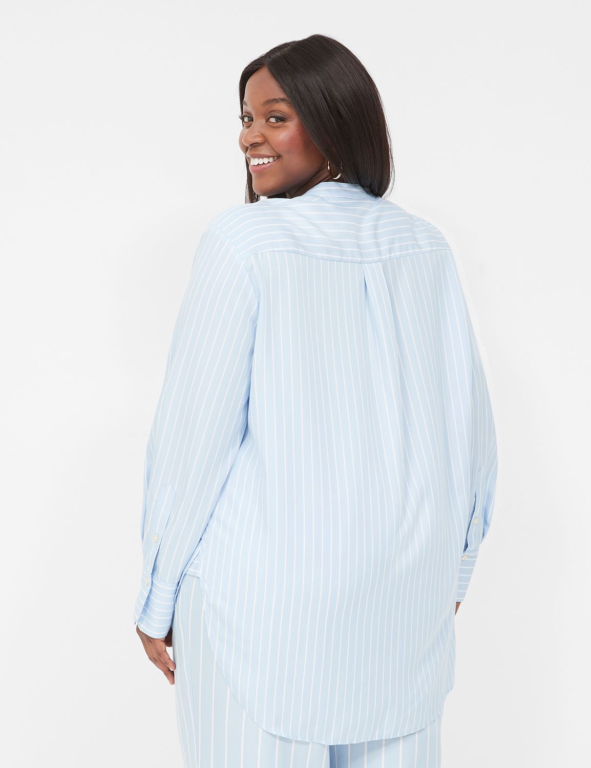 Relaxed Collar Button-Down Shirt | LaneBryant