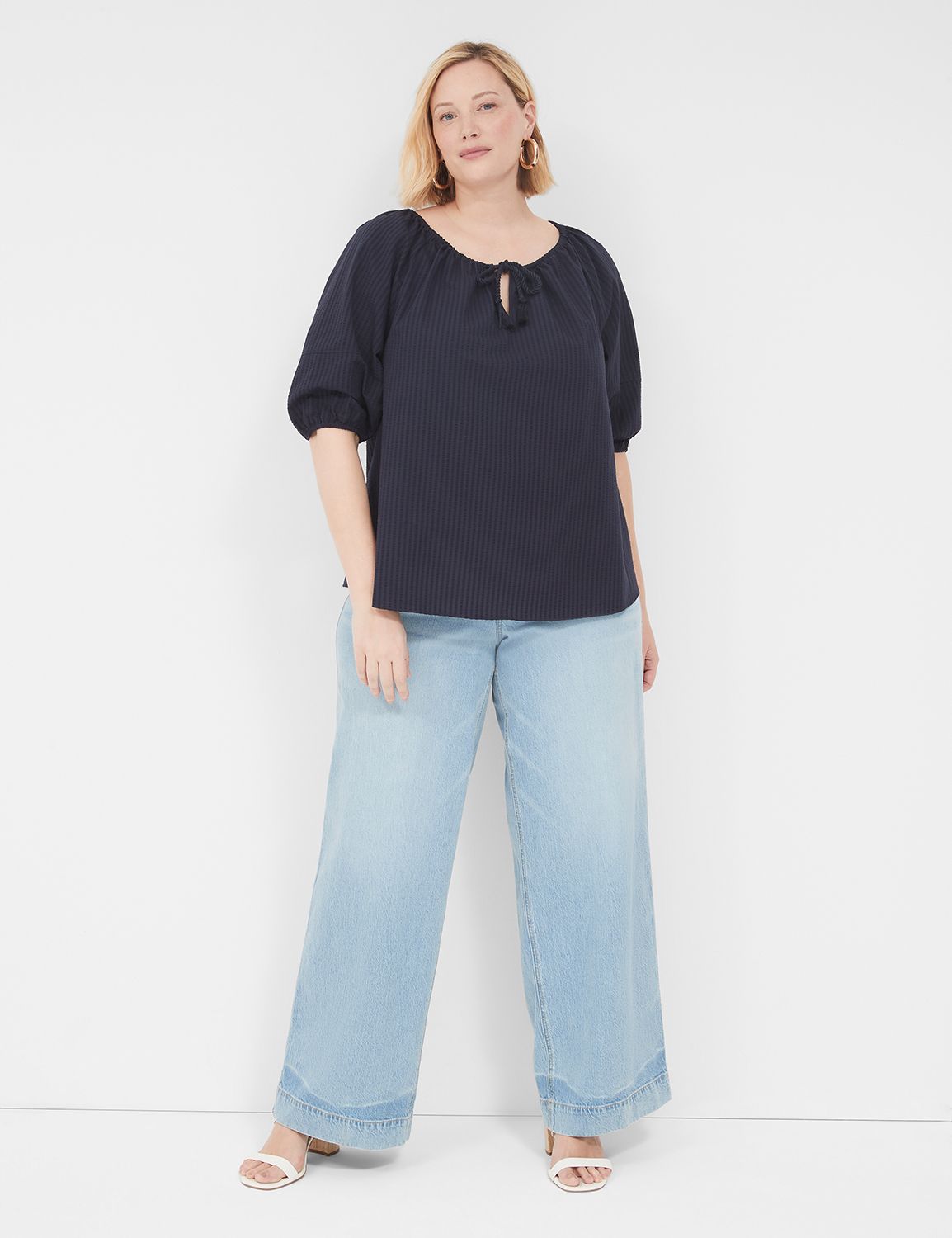 Classic Short Sleeve Split Neck Pop | LaneBryant