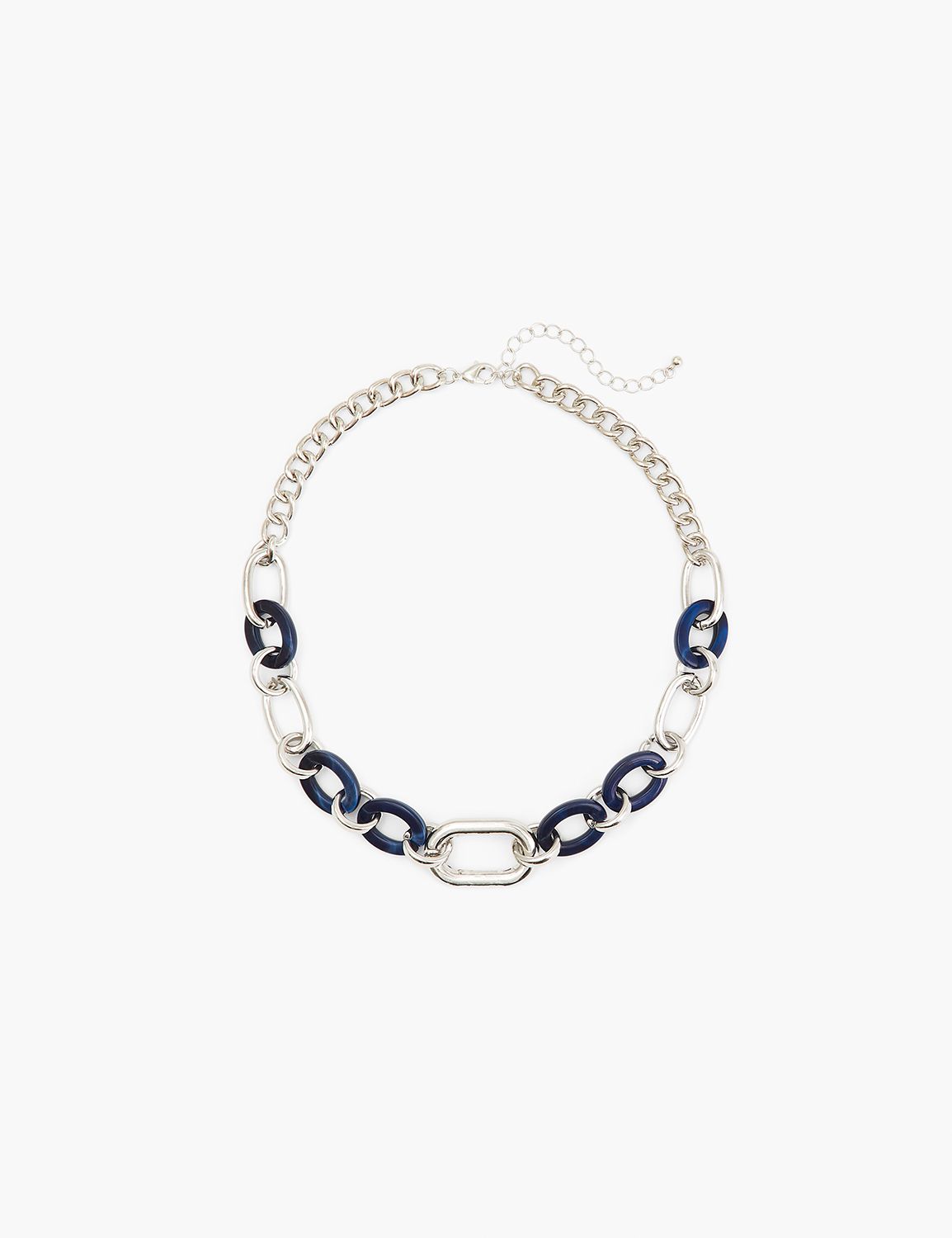 Blue Resin Chain Link Necklace | LaneBryant