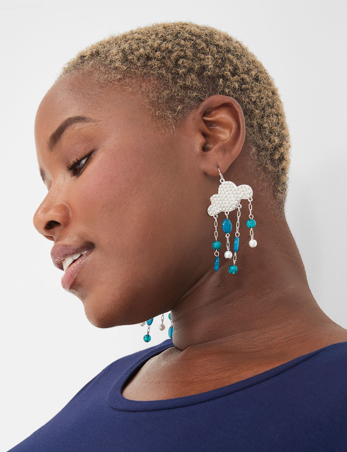 Beaded Rain Cloud Statement Earring | LaneBryant