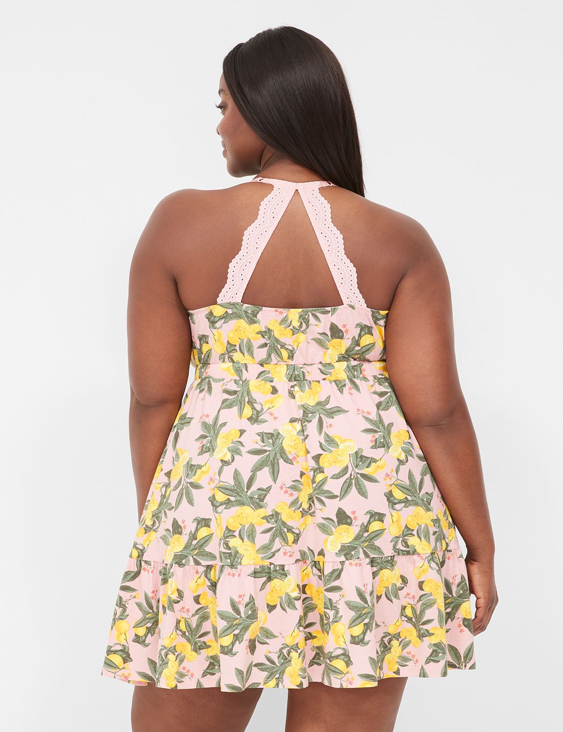 Cotton Strappy Back Ruffle Hem Chem | LaneBryant