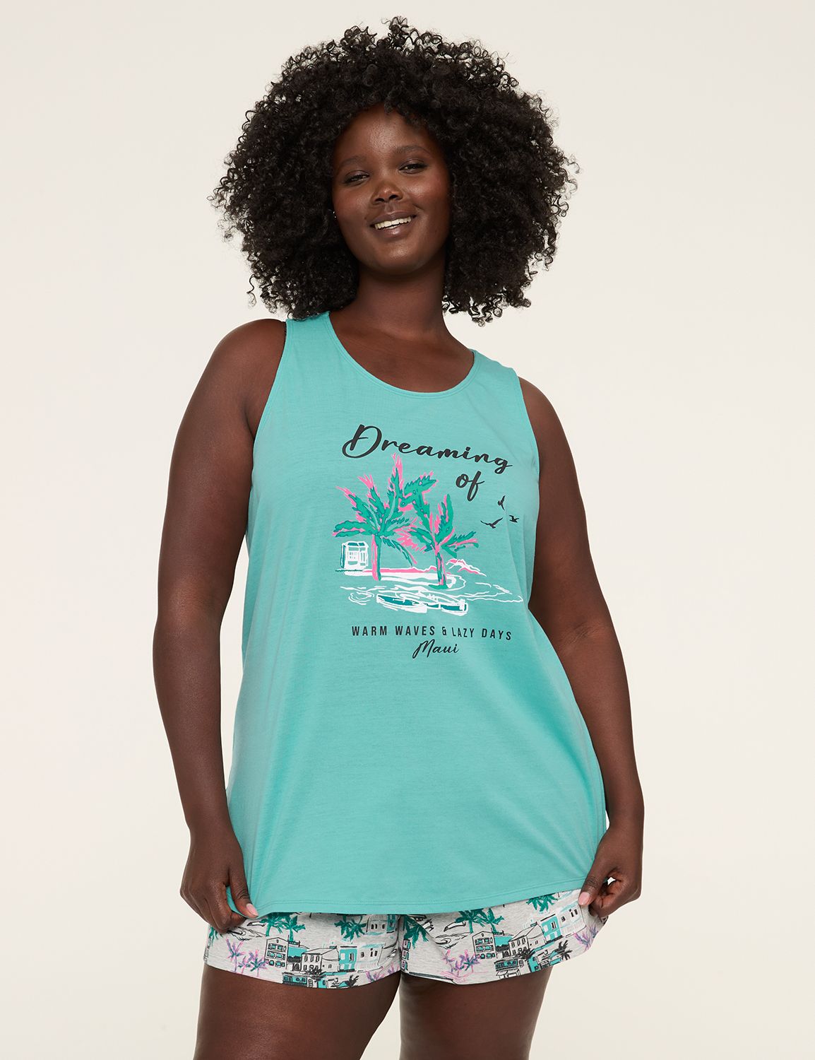 Cotton Racerback Tank and Short PJ | LaneBryant