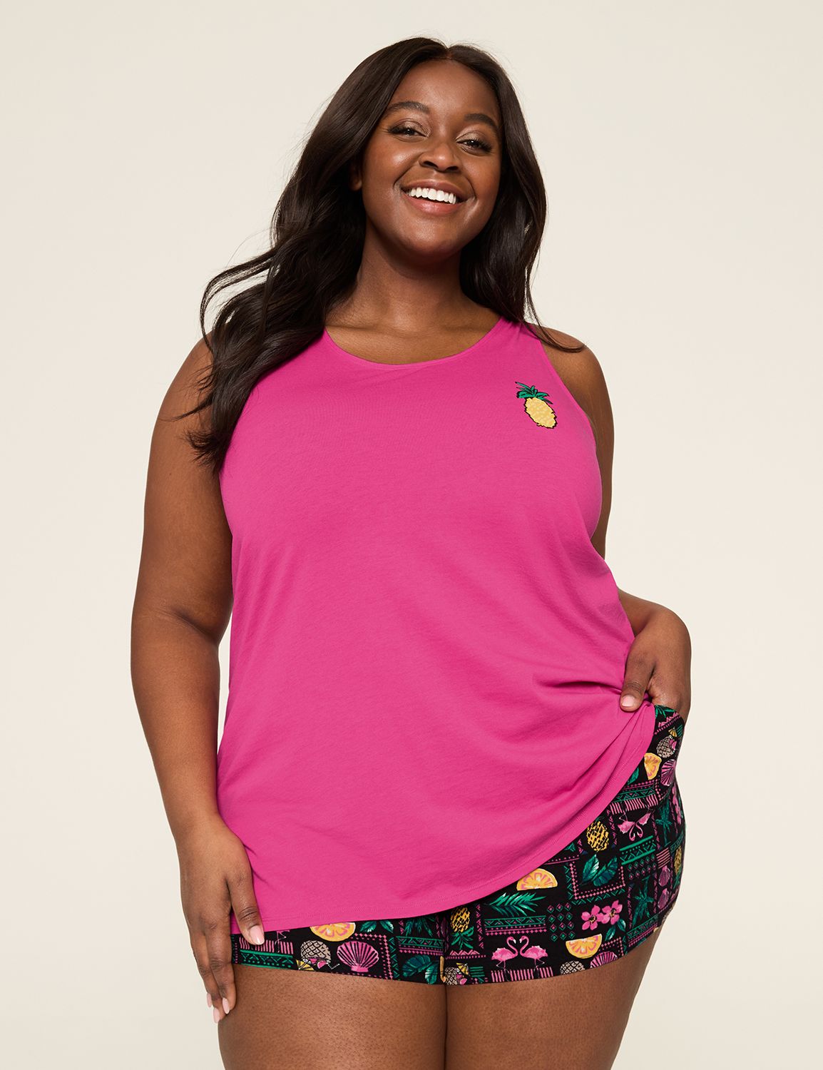 Cotton Racerback Tank and Short PJ | LaneBryant