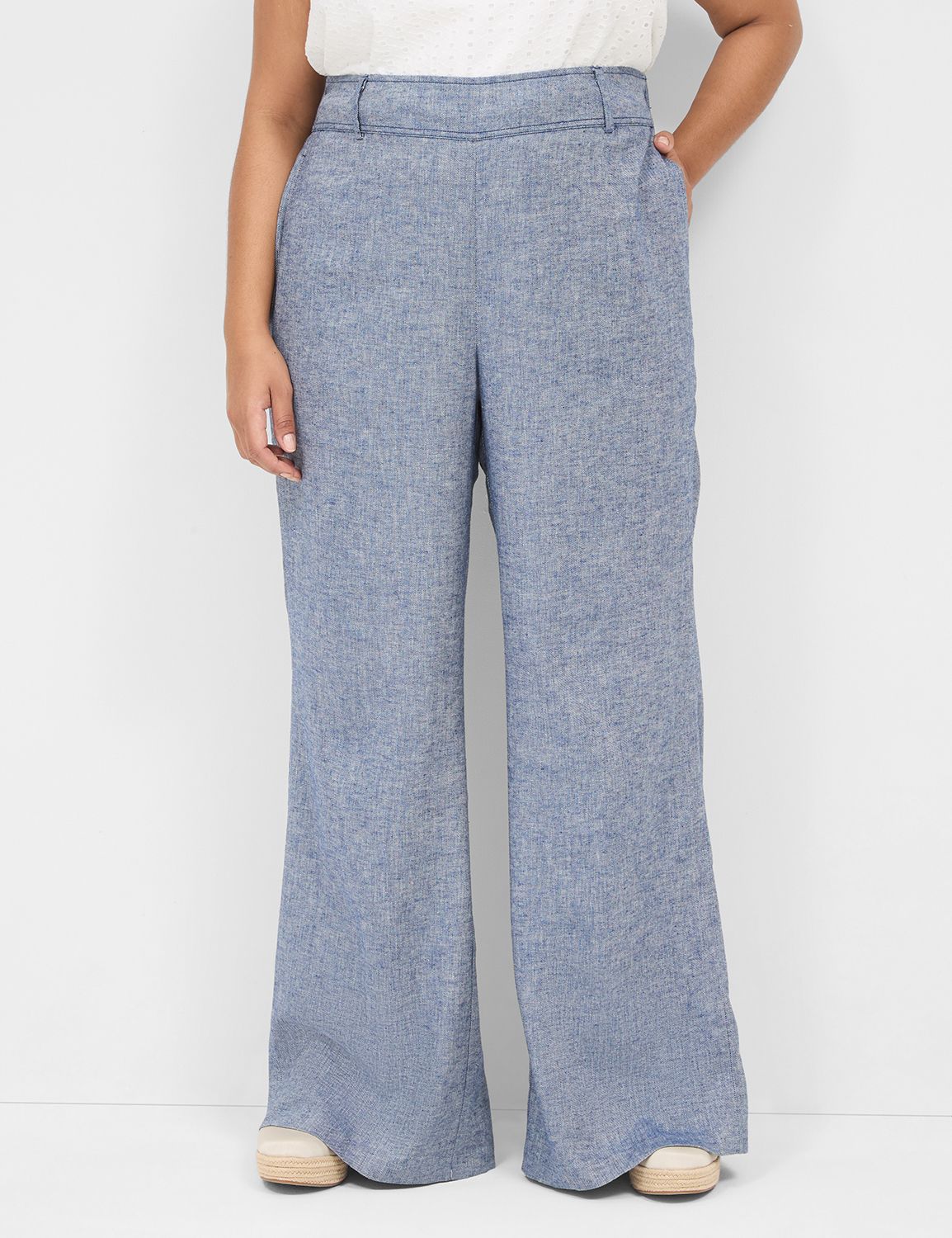 Pullon Straight leg - Chambray Twil | LaneBryant