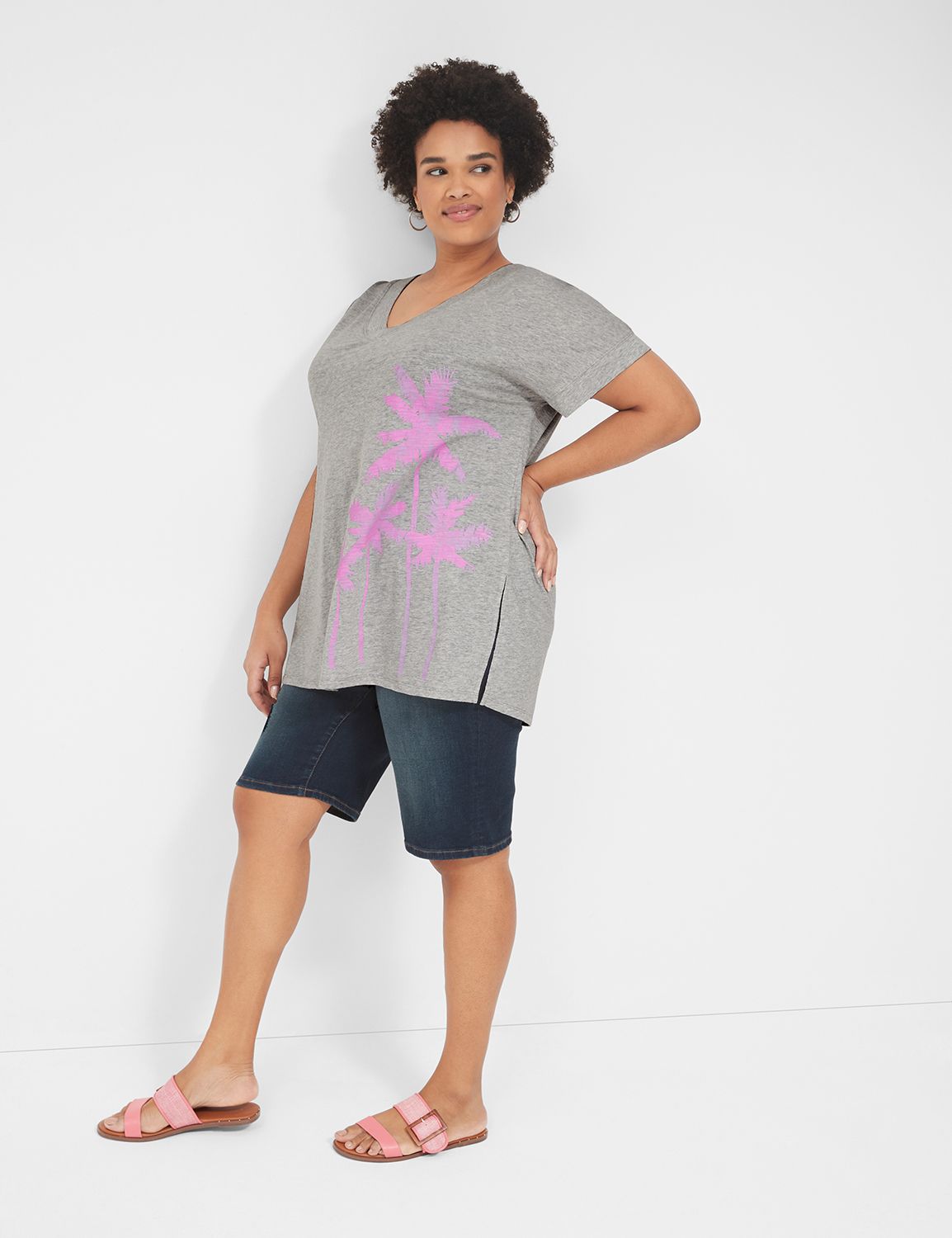 Palm Trees Graphic Easy Tunic | LaneBryant