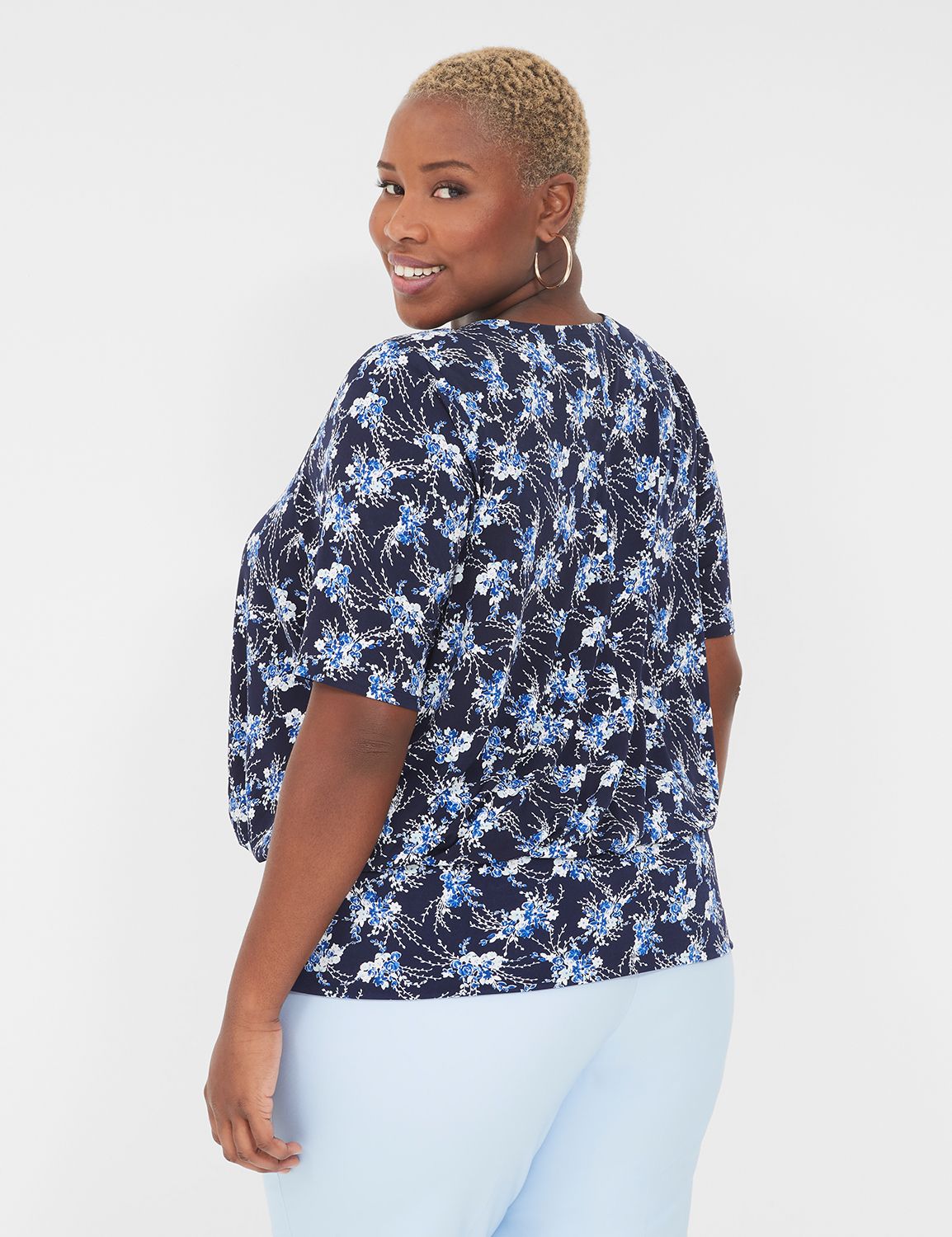 Short-Sleeve Banded-Bottom Top | LaneBryant
