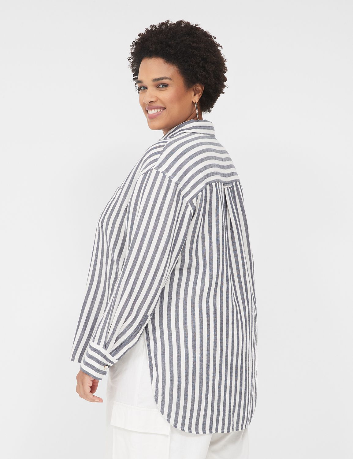 Plus Size | Classic Long Sleeve Button Down Bea | LaneBryant