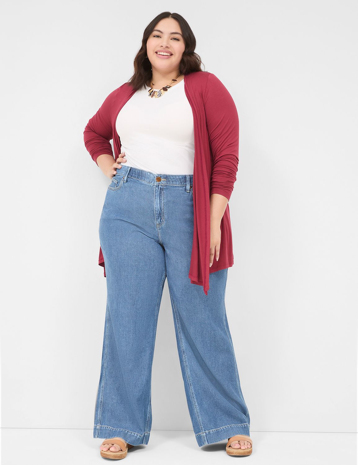 *SLIM WIDE LEG - MEDIUM WASH 114071 | LaneBryant