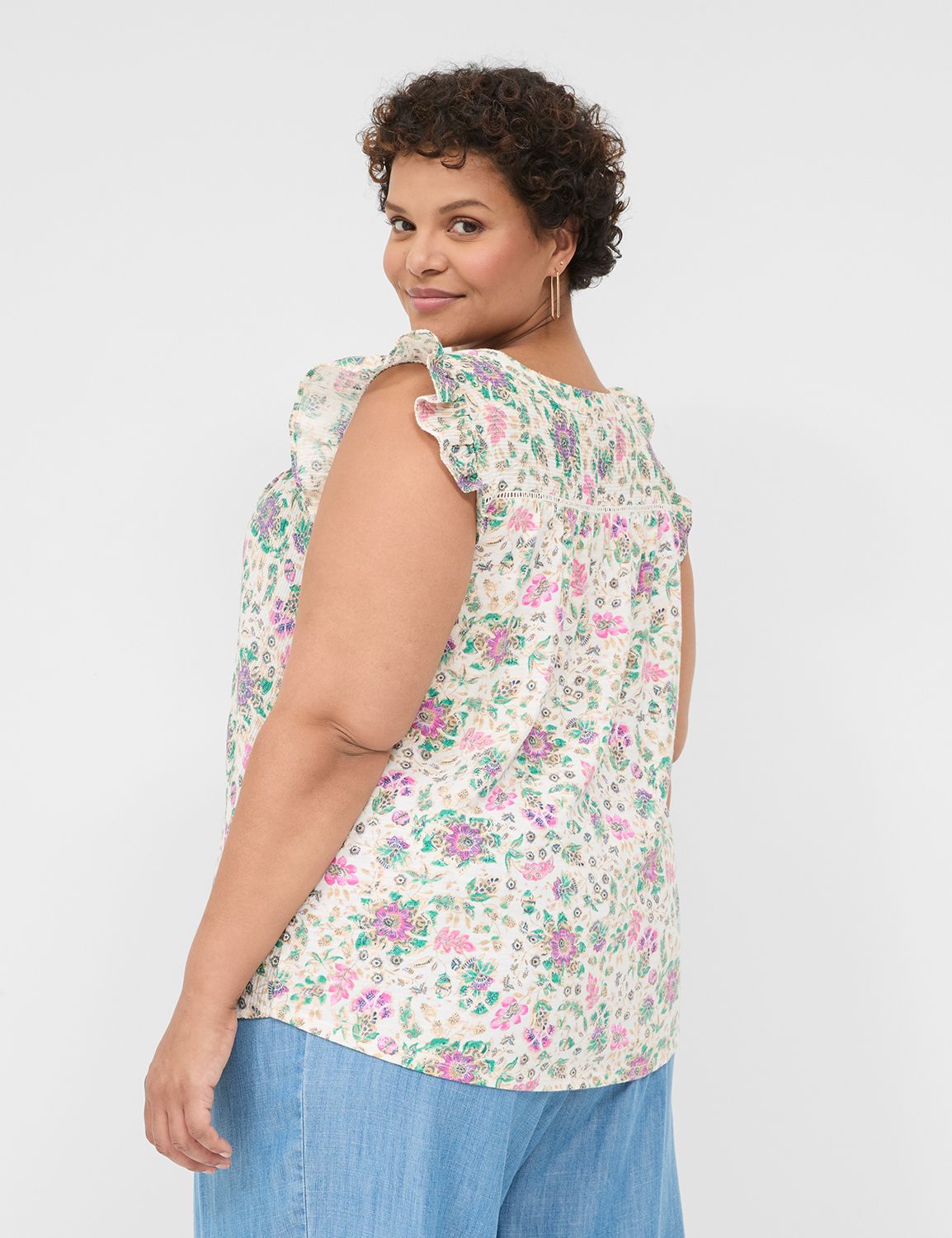Casual Classic Cap Sleeve Flutter V | LaneBryant