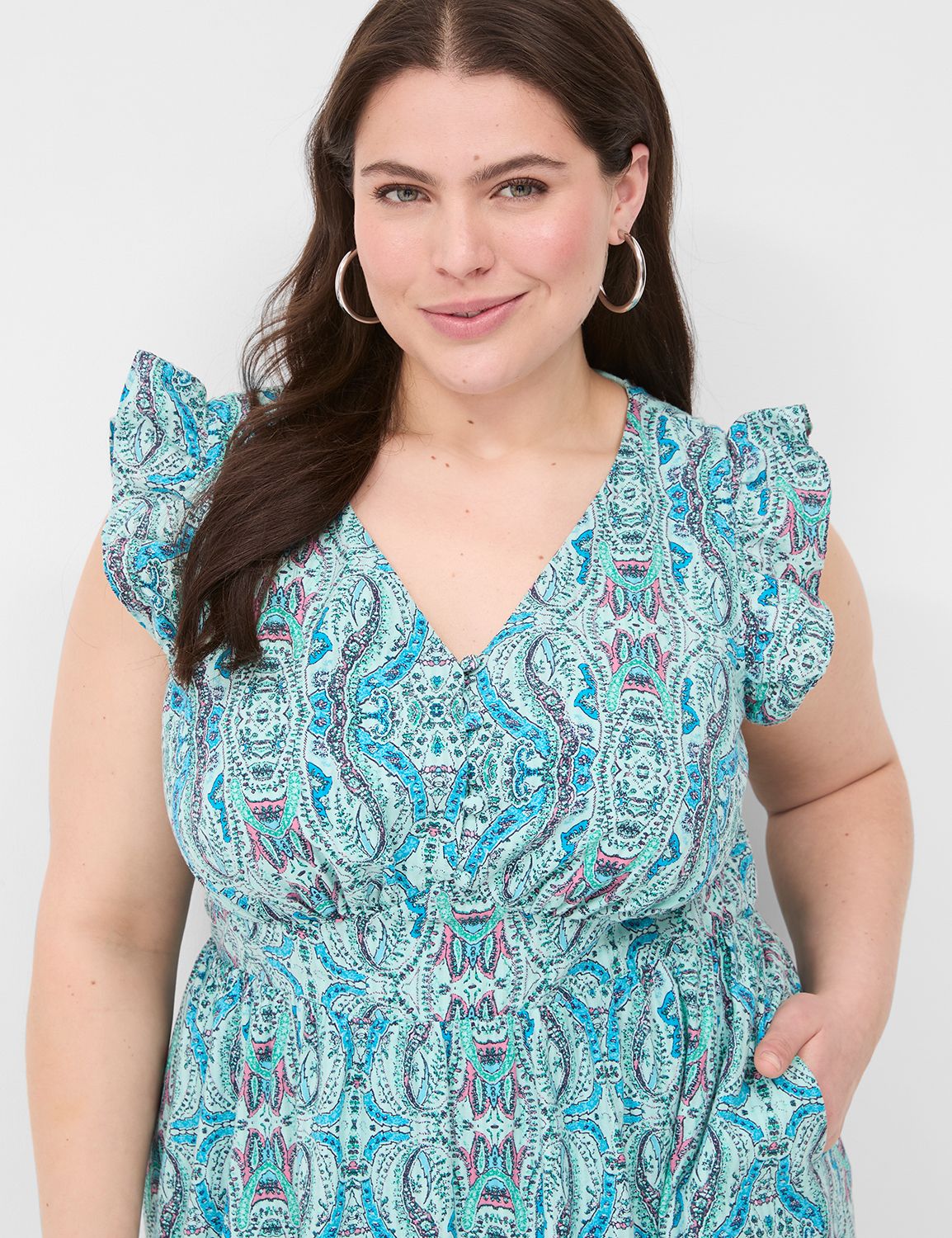 SL FLUTTER BUTTON POPOVER TIERED DR | LaneBryant