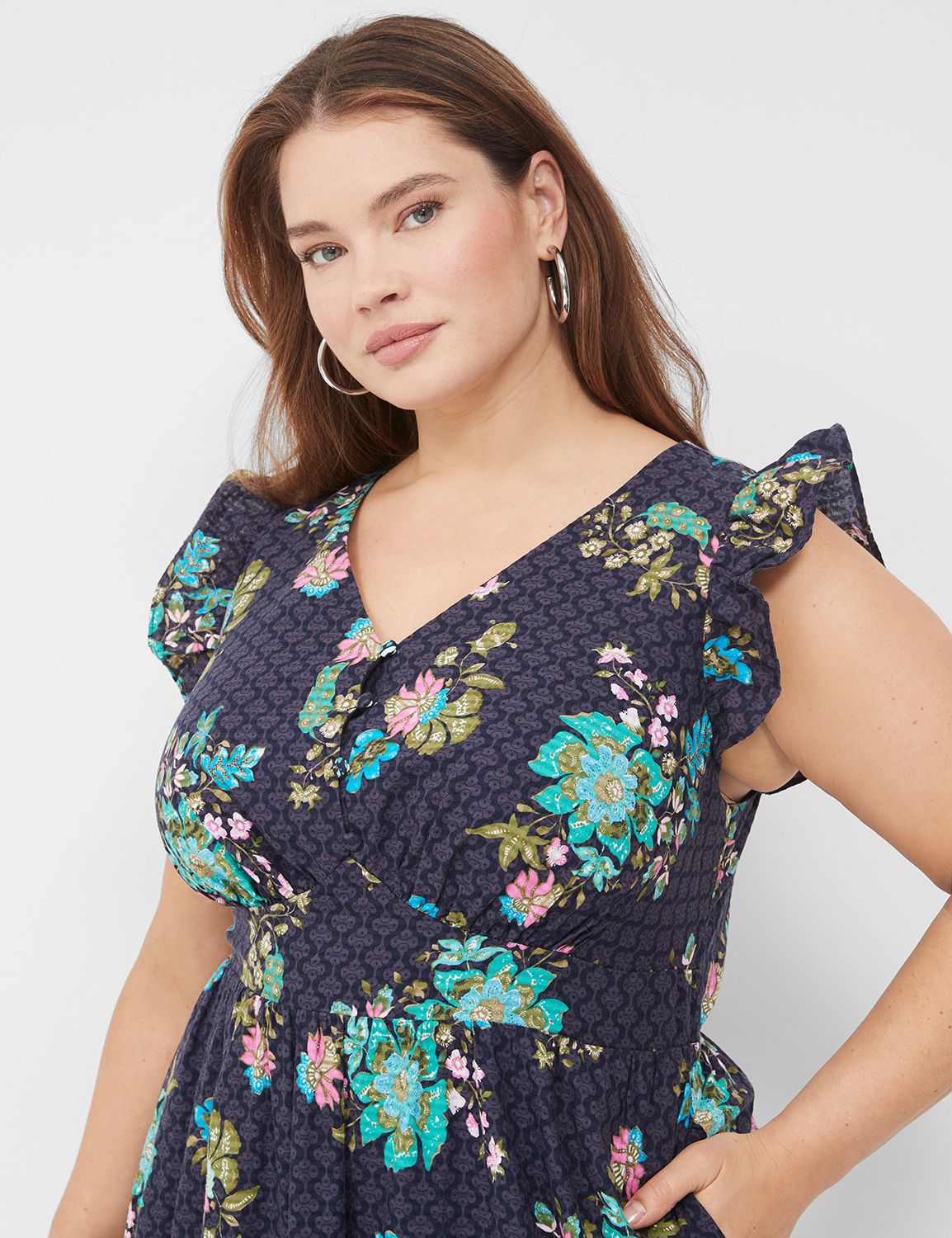 SL FLUTTER BUTTON POPOVER TIERED DR | LaneBryant
