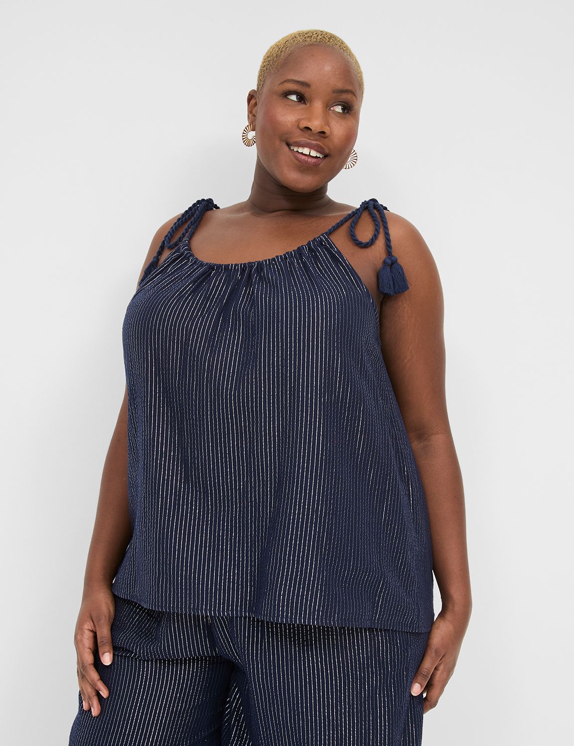Swing Drawstring Scoop Neck Tank ( | LaneBryant