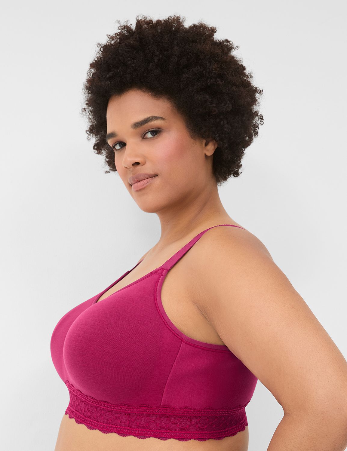 Cotton LL NW Scoop Daydream Lace Tr | LaneBryant