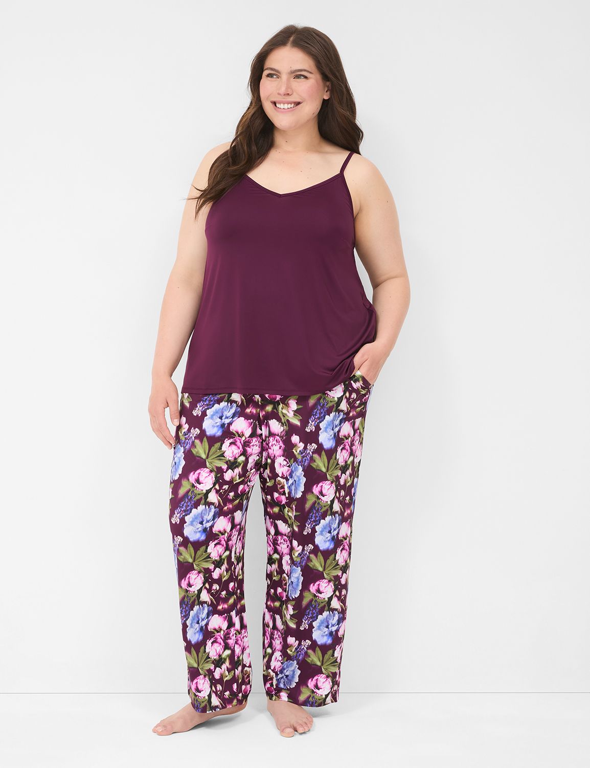 Dreamy Cool Cami Block Pant PJ Set | LaneBryant
