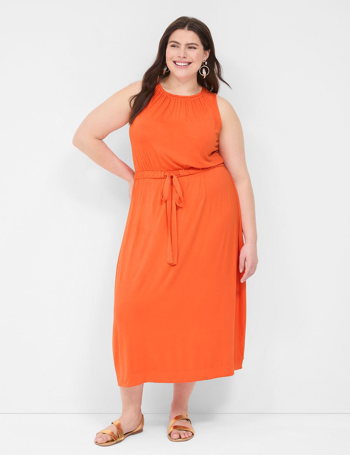 Tie Waist Midi Dress Lanebryant