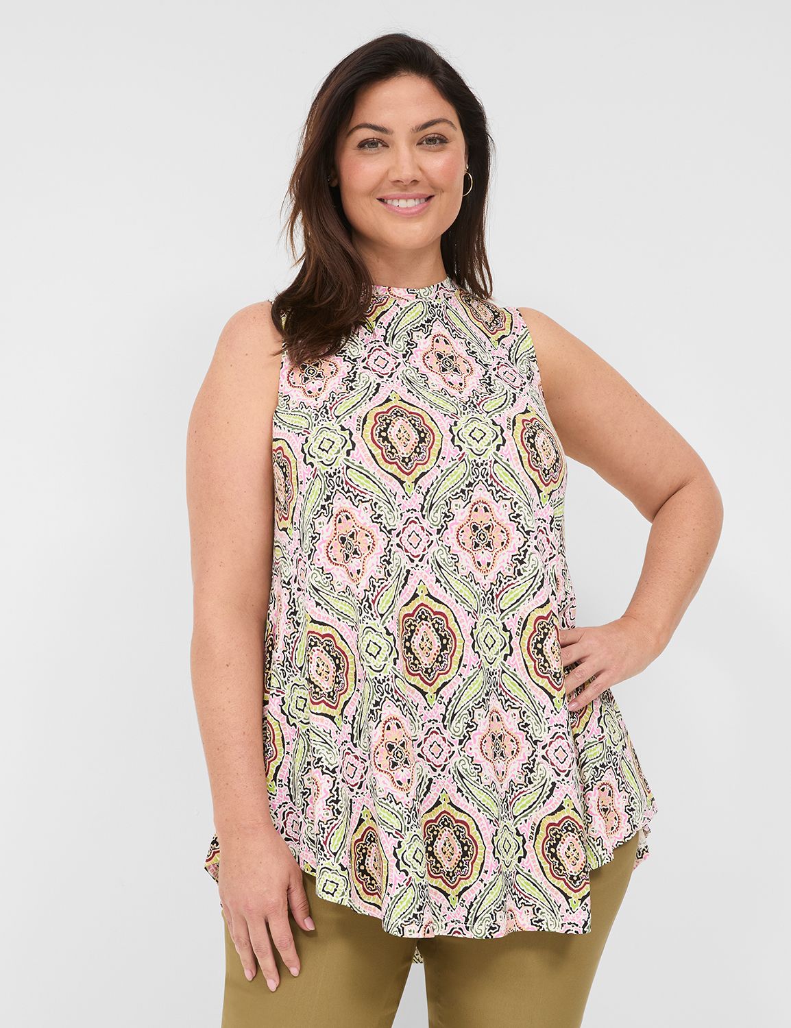 Casual Sleeveless High Neck Max Swi | LaneBryant