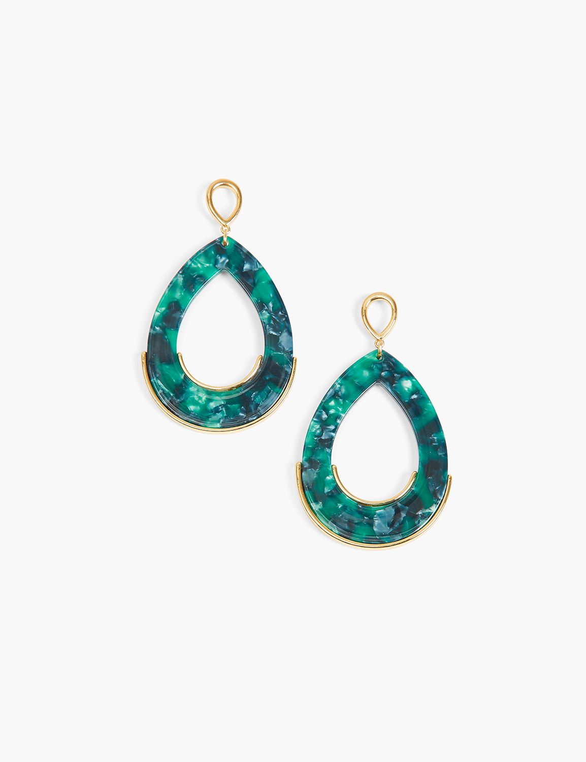 Green Resin Drop Earrings | LaneBryant