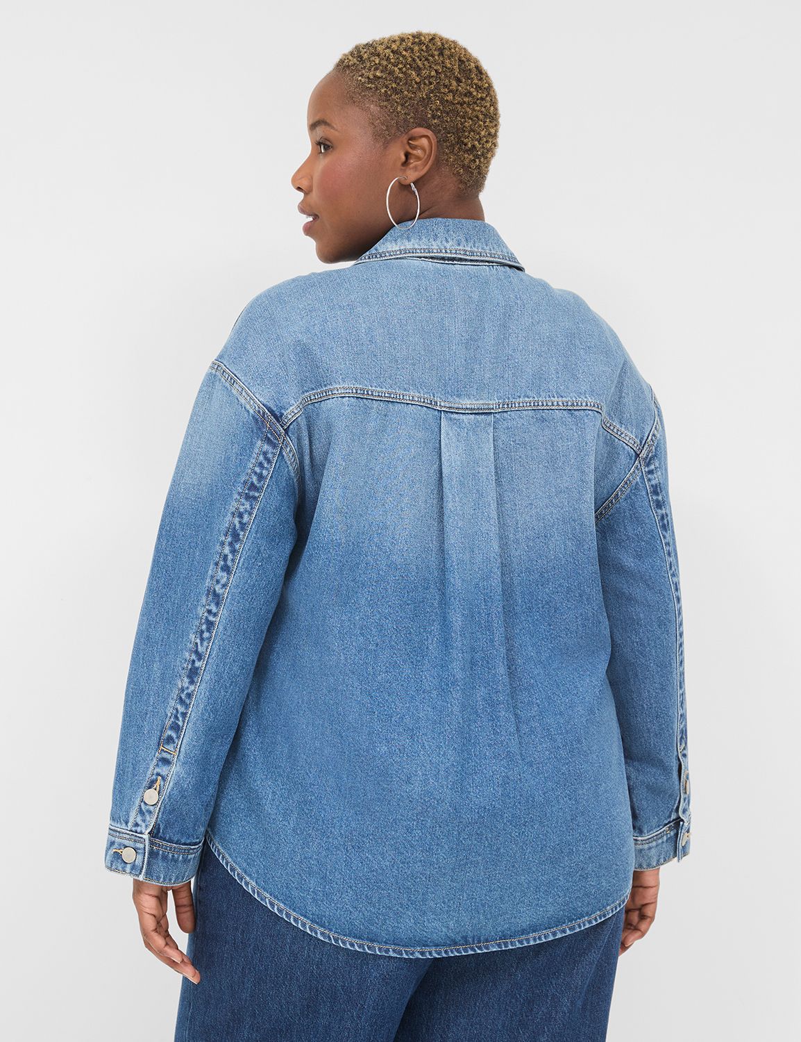 DENIM SHACKET - MEDIUM WASH 1142091 | LaneBryant