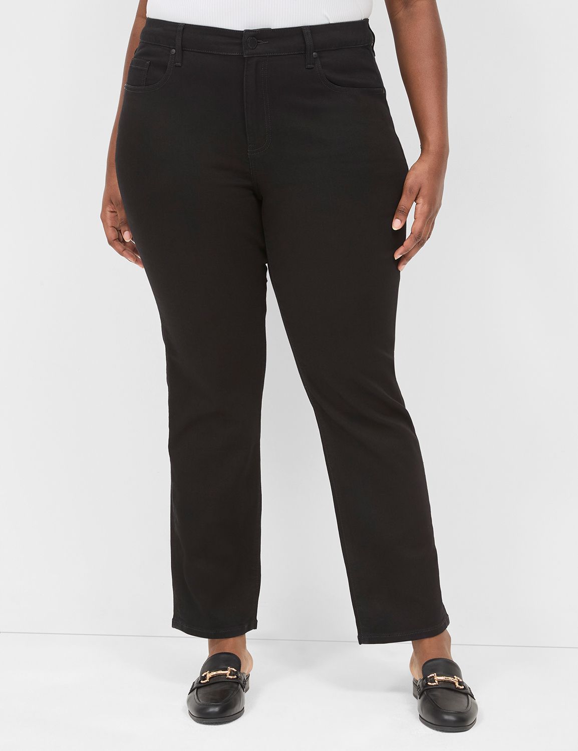 MID RISE SIGNATURE STRAIGHT - BLACK | LaneBryant