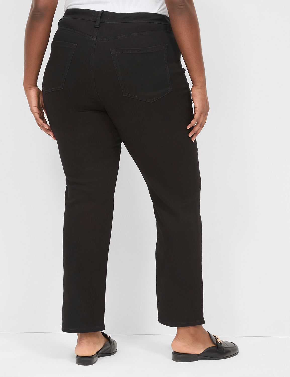 MID RISE SIGNATURE STRAIGHT - BLACK | LaneBryant